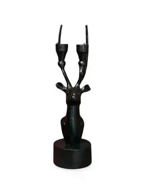CHEHOMA Stag-head Candelabra - Black