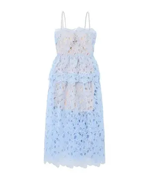 SELF-PORTRAIT Floral-lace Midi Dress - No