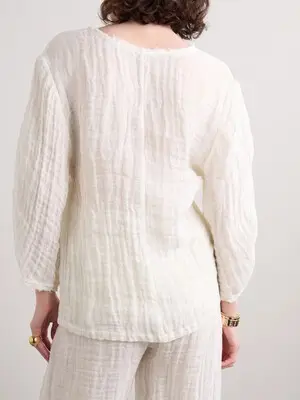 BY MALENE BIRGER Mikala Organic Linen-gauze Blouse
