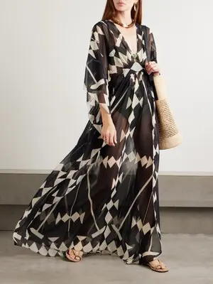 Johanna Ortiz Printed Recycled-georgette Kaftan