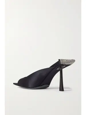 Benedetta Bruzziches Cossyra Crystal-embellished Silk Mules