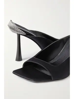 Benedetta Bruzziches Cossyra Crystal-embellished Silk Mules