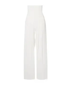 Norma Kamali Pleated High-waisted Trousers
