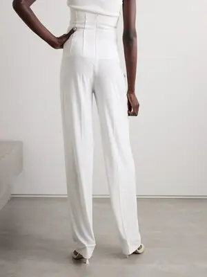 Norma Kamali Pleated High-waisted Trousers