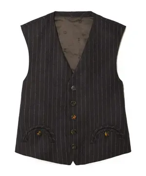 BLAZÉ MILANO Pinstriped Wool And Cashmere-blend Vest - No