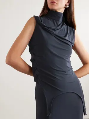 JEAN PAUL GAULTIER Draped Stretch-jersey Maxi Dress