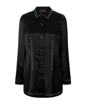 WALES BONNER Satin Shirt With Stud Detailing