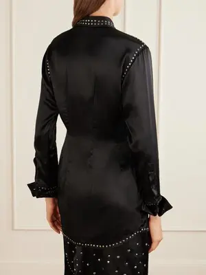 WALES BONNER Satin Shirt With Stud Detailing