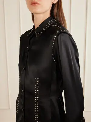 WALES BONNER Satin Shirt With Stud Detailing