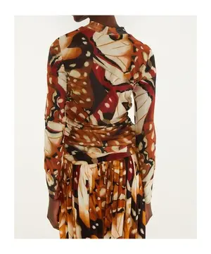 Farm Rio Sheer Printed Long-sleeve Top