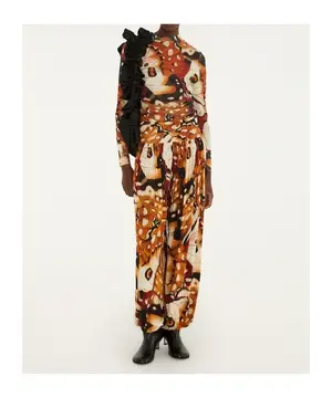 Farm Rio Sheer Printed Long-sleeve Top