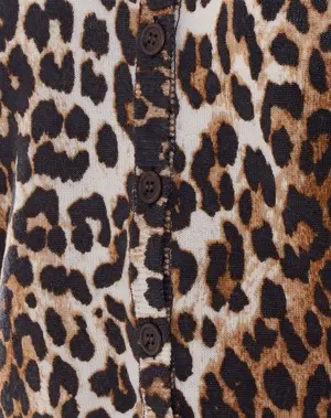 GANNI Leopard-print V-neck Cardigan