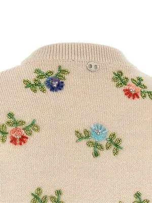 Rabanne Beaded Floral Knitted Top