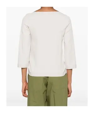 D.exterior V-neck Long Sleeve Top
