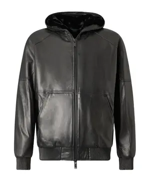 Moose Knuckles Neo Bunny Leather Jacket - Black