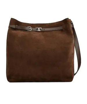 TOD'S Tim Medium Hobo Shoulder Bag - Brown