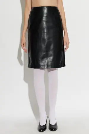 JIL SANDER Leather Midi Skirt