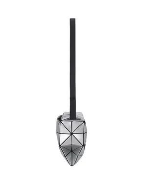 Issey Miyake Geometric Patchwork Glossy Diamond-quilt Shoulder Bag - Gray
