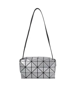 Issey Miyake Geometric Patchwork Glossy Diamond-quilt Shoulder Bag - Gray
