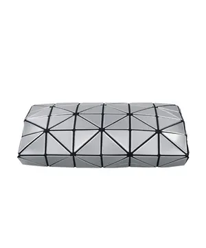 Issey Miyake Geometric Patchwork Glossy Diamond-quilt Shoulder Bag - Gray