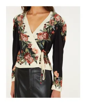 Farm Rio Wrap Floral Blouse