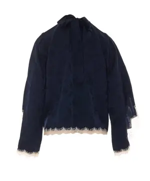 Sea Lace-trimmed Jacquard Shirt