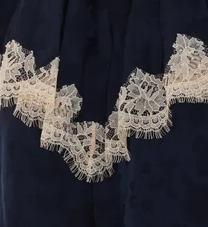 Sea Lace-trimmed Jacquard Shirt