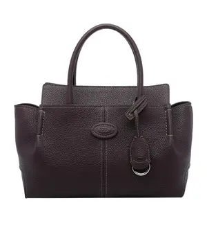 TOD'S Logo Debossed Tote Bag - Brown