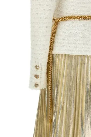 SELF-PORTRAIT Long Pleated Skirt Dress