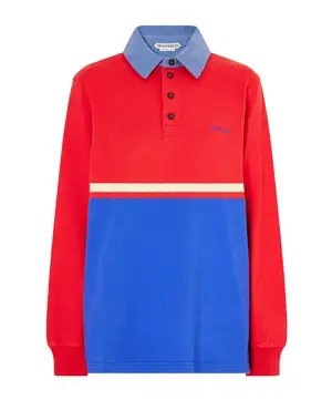 J.W.ANDERSON Embroidered Striped Cotton-jersey Polo Shirt - No