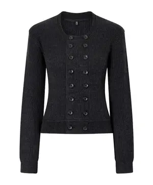 R13 Double-breasted Ribbed-knitc Ardigan