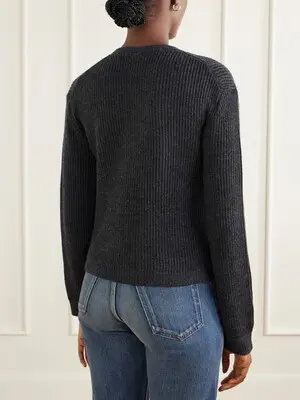 R13 Double-breasted Ribbed-knitc Ardigan
