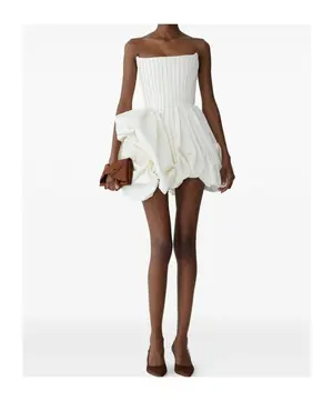 Carolina Herrera Pleated Bubble Mini Dress