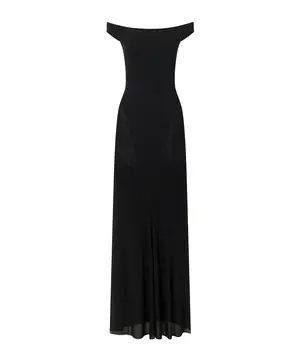 Alaïa Draped Knit Dress - Black