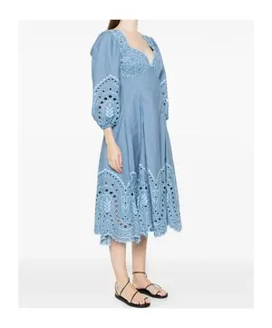 Charo Ruiz Ibiza Corbin Puff-sleeves Midi Dress