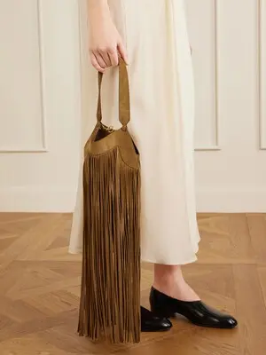Khaite Lotus Fringed Leather Tote