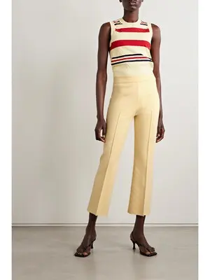 HIGH SPORT Kick Cropped Stretch-cotton Flared Pants