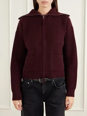Arch4 Ribbed Cashmere Zip-up Cardigan