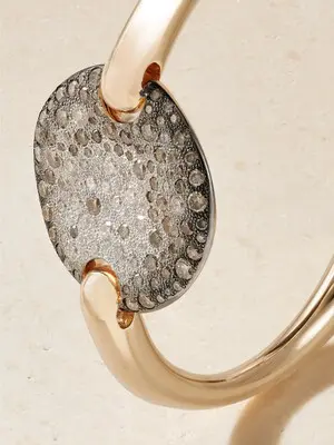Pomellato 18-karat Rose And Rhodium-plated White Gold Diamond Bangle