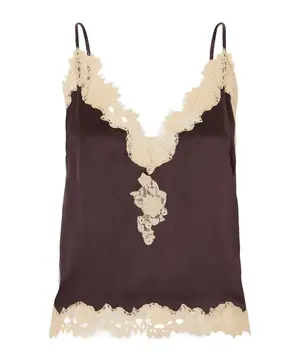 DÔEN Lace-trimmed Silk-satin Cami - No