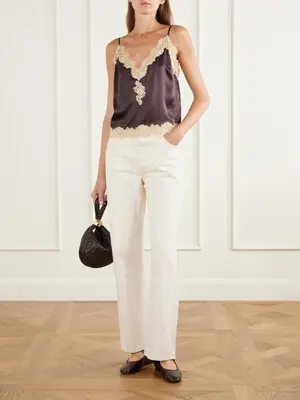 DÔEN Lace-trimmed Silk-satin Cami