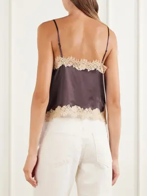 DÔEN Lace-trimmed Silk-satin Cami