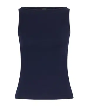 FLORE FLORE Ribbed Organic Cotton Tank - Blue