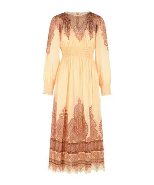 Zimmermann Smocked Printed Georgette Midi Dress - No