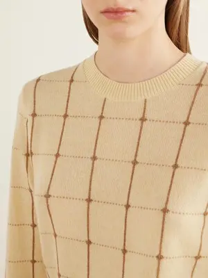 Guest In Residence Checked Cashmere Sweater
