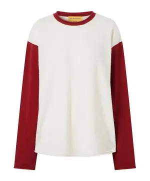 Guest In Residence Baseball Two-tone Cashmere Sweater - Camel