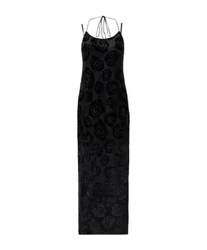SIR. Vittoria Devoré-velvet Halterneck Gown - Black