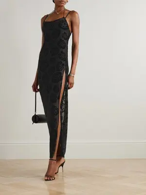 SIR. Vittoria Devoré-velvet Halterneck Gown