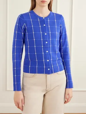 Guest In Residence Jane Checker Cashmere Cardigan