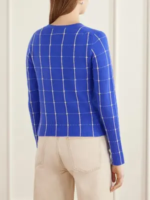 Guest In Residence Jane Checker Cashmere Cardigan